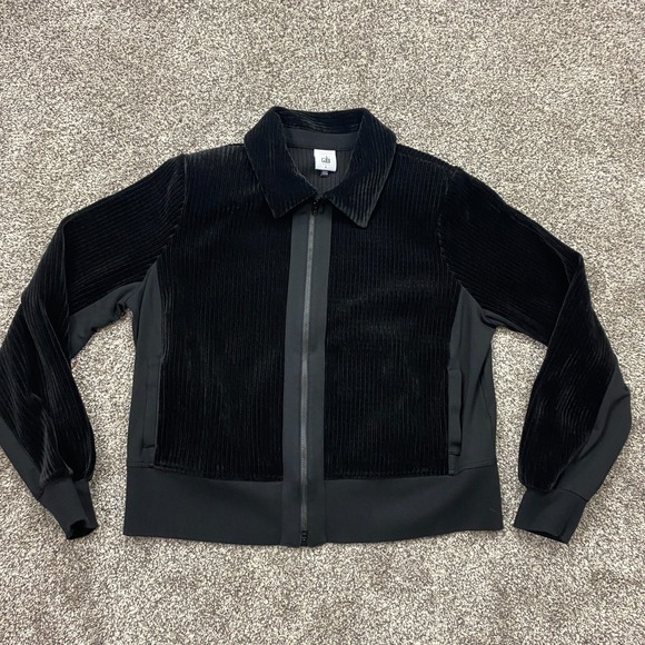 CAbi | Jackets & Coats | Cabi Black Corduroy Jacket Womens Large Zip ...